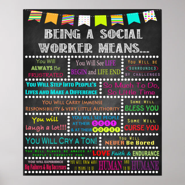 Social Worker Inspirational Art Poster | Zazzle