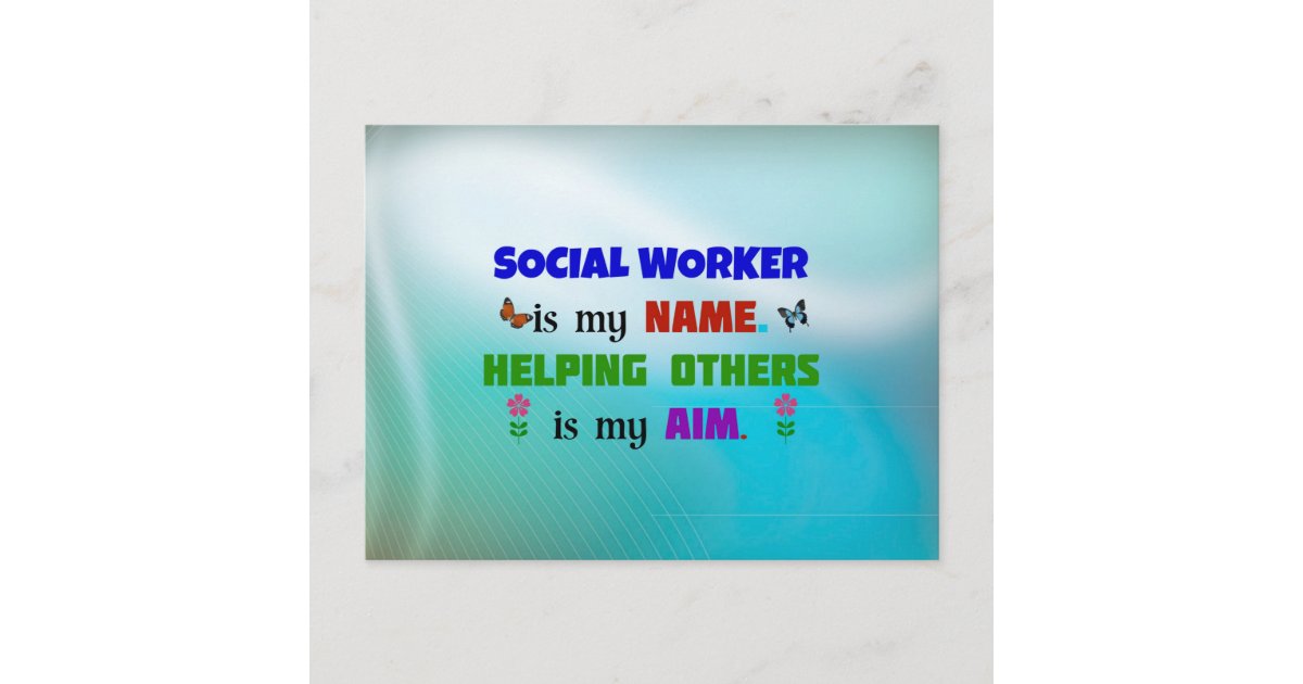 Social Worker is My Name Postcard | Zazzle