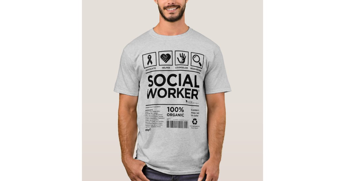 Social Worker Label T-Shirt | Zazzle