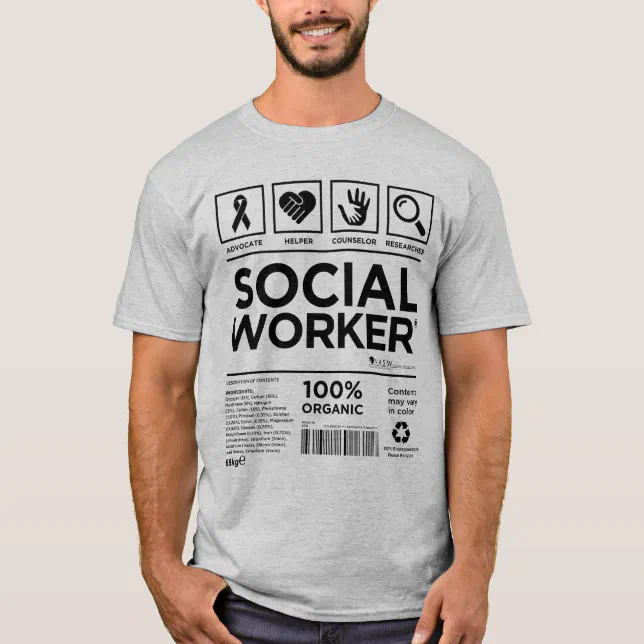 Social Worker Label T-Shirt | Zazzle