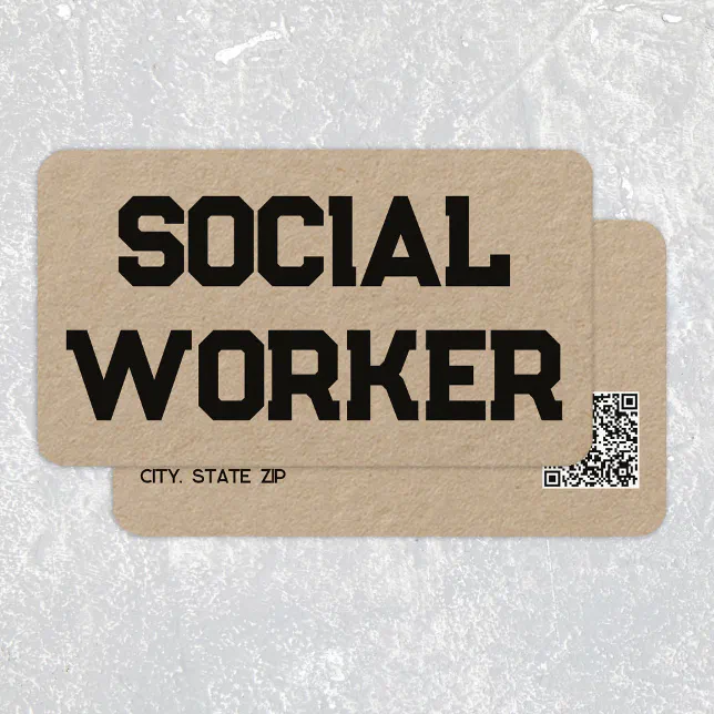 Social Worker MSW Custom QR Business Card | Zazzle
