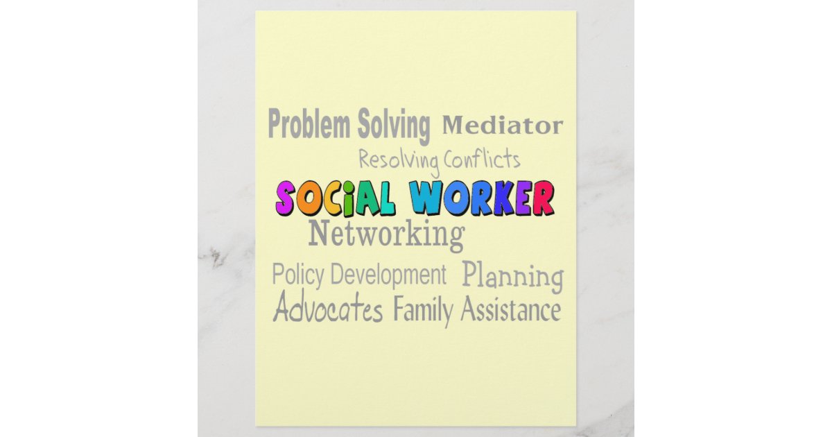 Social Worker Professional Duties Design Flyer | Zazzle