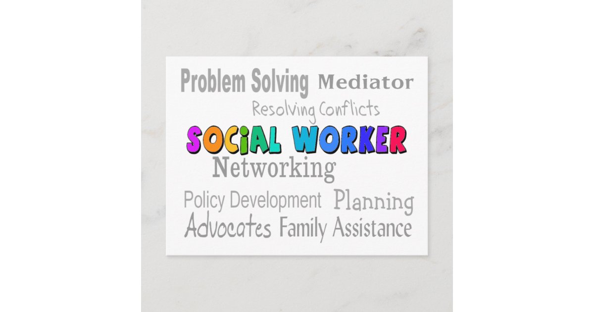 Social Worker Professional Duties Design Postcard | Zazzle