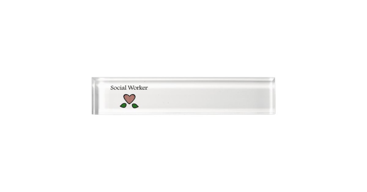 Social Worker Red GH Desk Name Plate | Zazzle