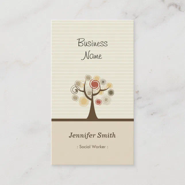 Social Worker - Stylish Natural Theme Business Card | Zazzle