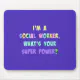 Social Worker Super Power Mouse Pad | Zazzle