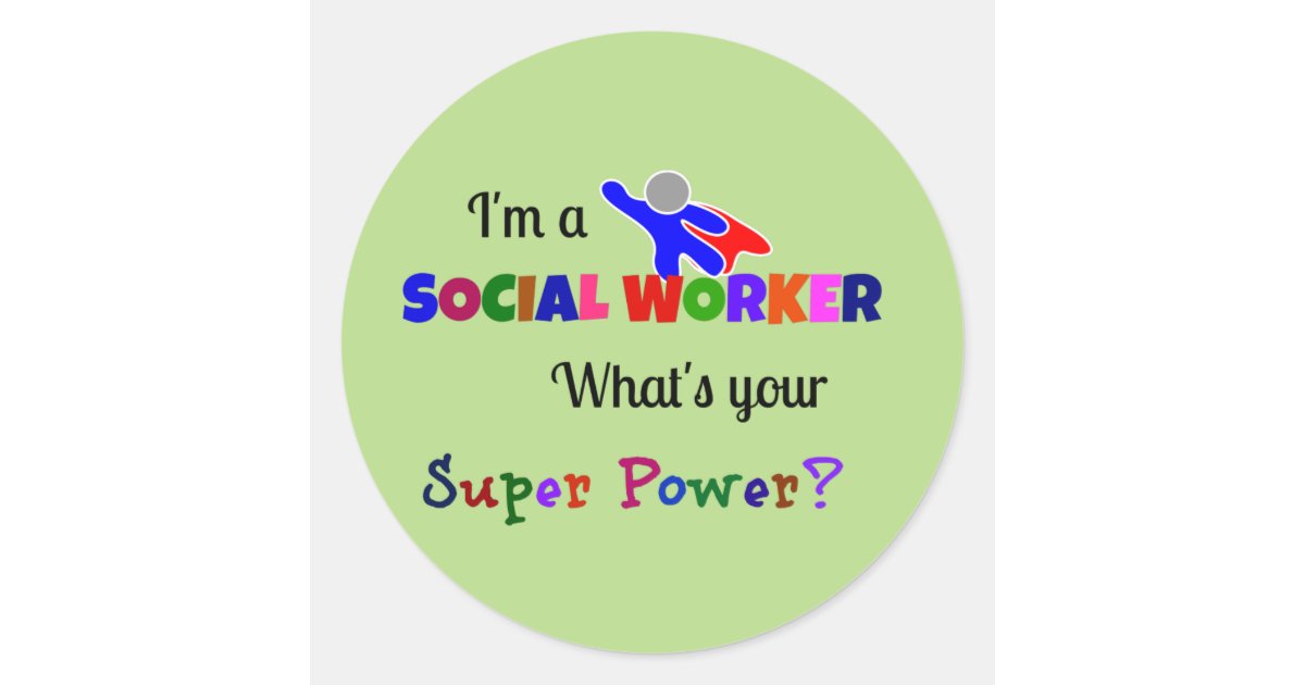 Social Worker Superhero Classic Round Sticker | Zazzle