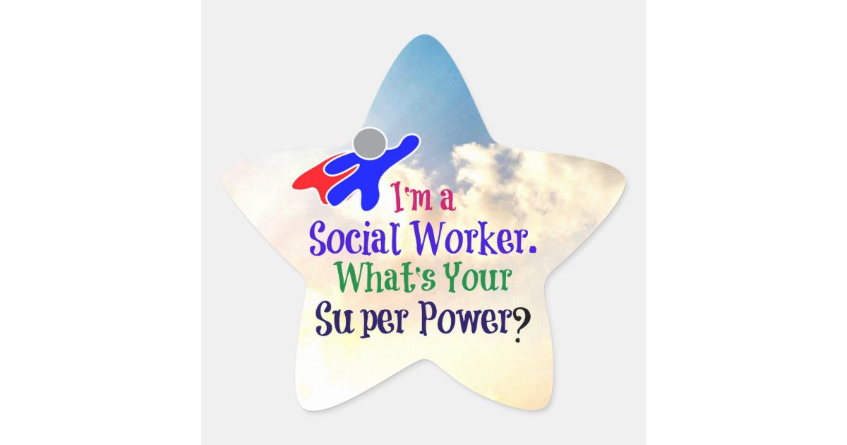 Social Worker Superhero Star Sticker | Zazzle