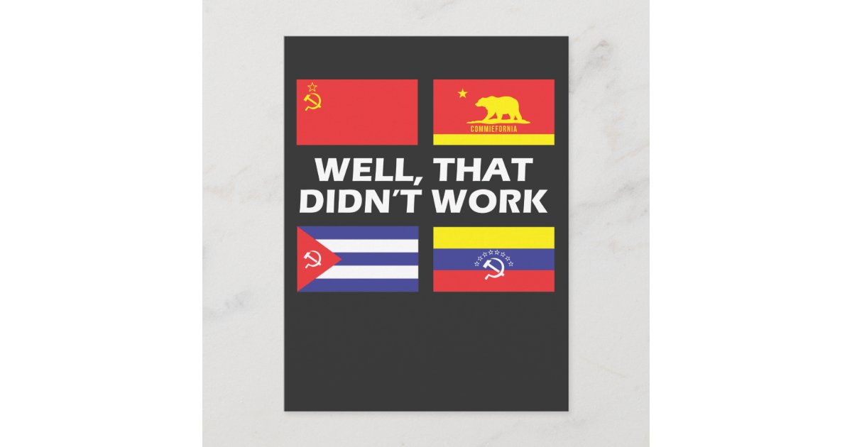 Socialism Doesn T Work Anti Socialism Communism Postcard Zazzle