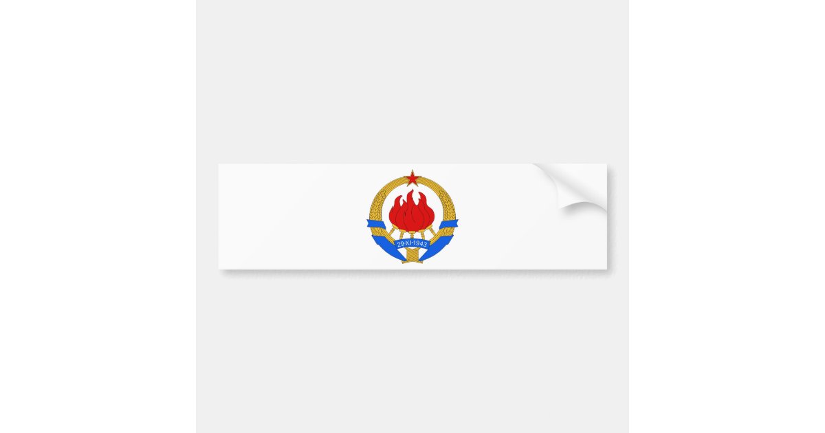 Socialist Federal Republic of Yugoslavia Emblem Bumper Sticker | Zazzle