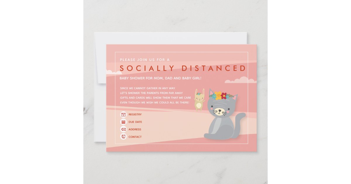 Socially distanced baby shower invite | Zazzle