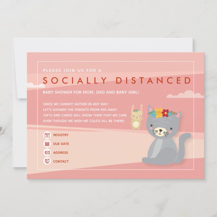 Socially distanced baby shower invite | Zazzle