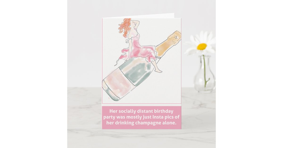Socially Distant Self Isolating Birthday Card. Card | Zazzle