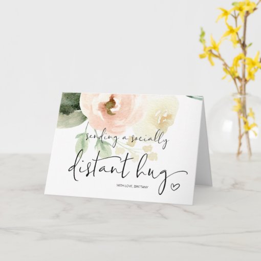 Socially Distant Sending a Hug Quarantine Miss You Card | Zazzle