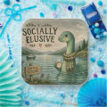 Socially Elusive Nessie Cozy Cryptid Loch Ness Paper Plates | Zazzle