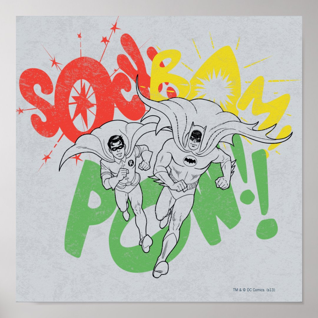 SOCK BAM POW Batman and Robin Poster | Zazzle