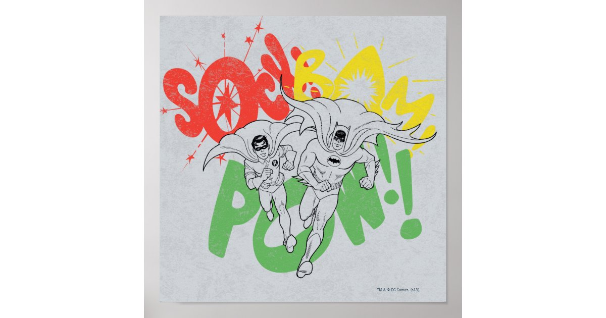 SOCK BAM POW Batman and Robin Poster | Zazzle