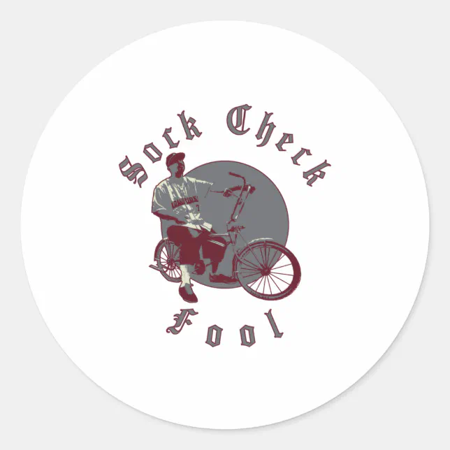 Sock Check Fool - White Classic Round Sticker | Zazzle
