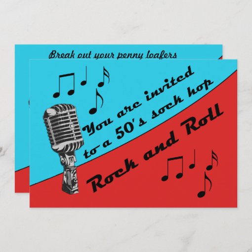 Sock Hop 50's party invitation | Zazzle