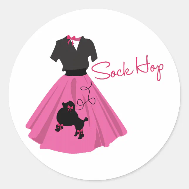 Sock Hop Classic Round Sticker | Zazzle