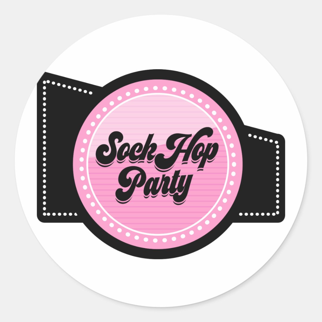 Sock Hop Party Classic Round Sticker | Zazzle