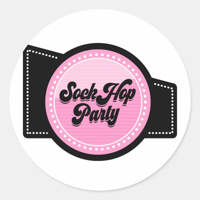 Sock Hop Party Classic Round Sticker | Zazzle
