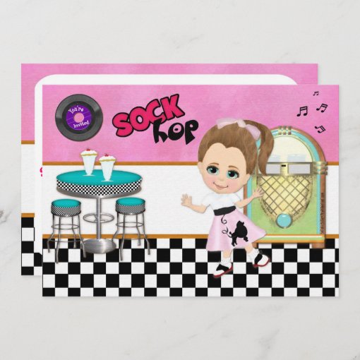 Sock Hop Party Invitation | Zazzle