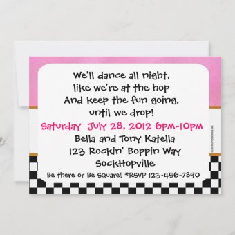 Sock Hop Party Invitation | Zazzle