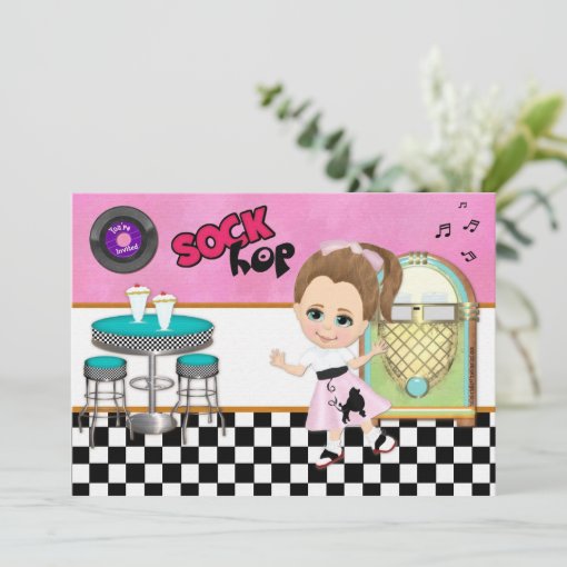 Sock Hop Party Invitation | Zazzle