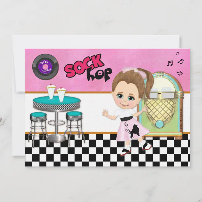 Sock Hop Party Invitation | Zazzle