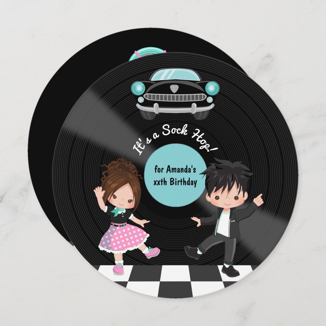 Sock Hop Party Invitation | Zazzle