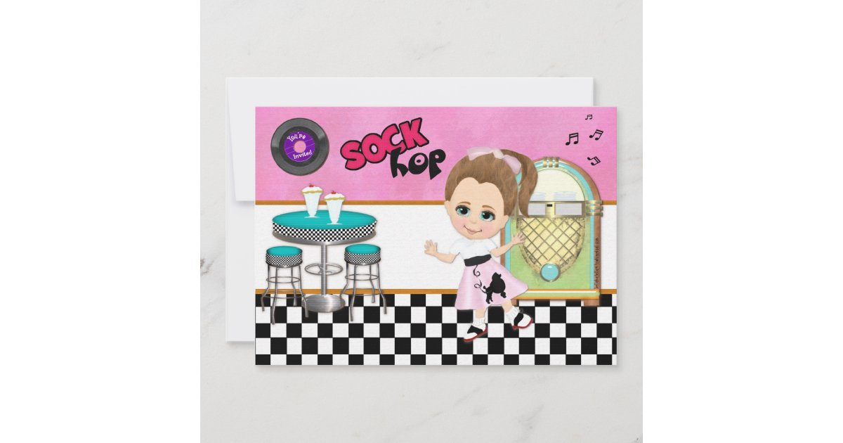 Sock Hop Party Invitation | Zazzle