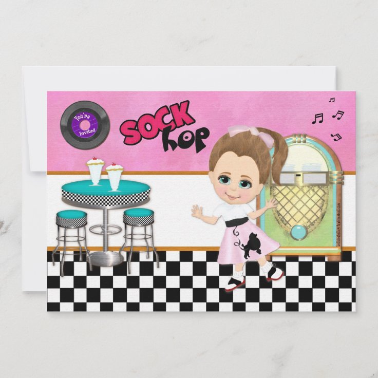Sock Hop Party Invitation | Zazzle