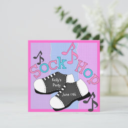 Sock Hop Party Invitations | Zazzle
