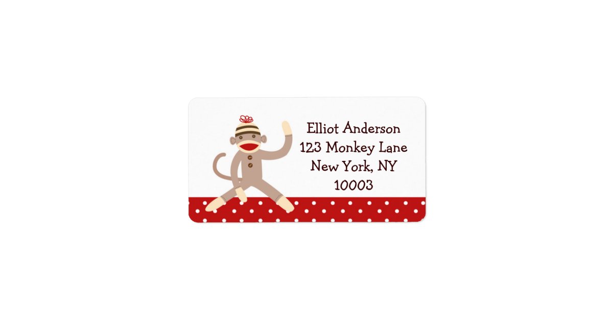 Sock Monkey Address Labels | Zazzle