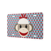 Sock Monkey Argyle Aluminum License Plate | Zazzle