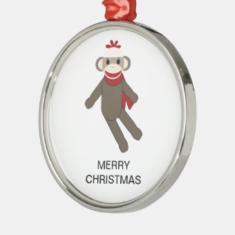 Sock Monkey Christmas Ornament | Zazzle