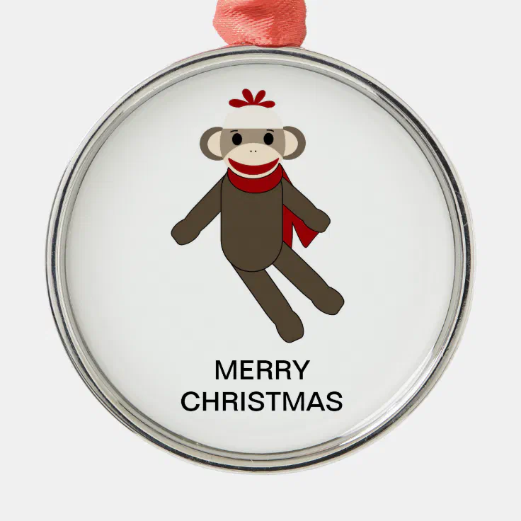 Sock Monkey Christmas Ornament | Zazzle