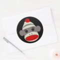 Sock Monkey Face Classic Round Sticker | Zazzle