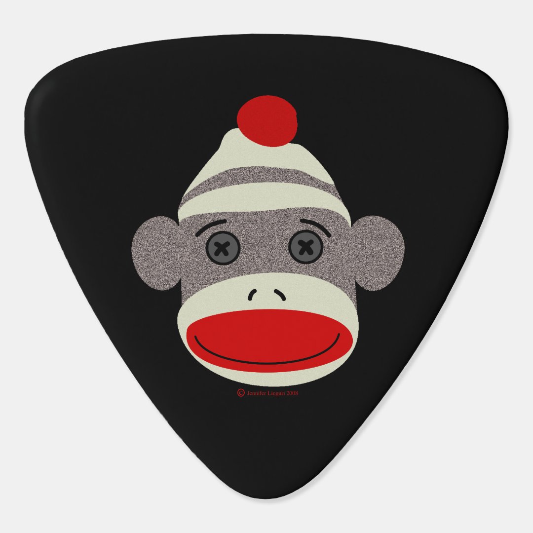 Sock Monkey Face Guitar Pick | Zazzle