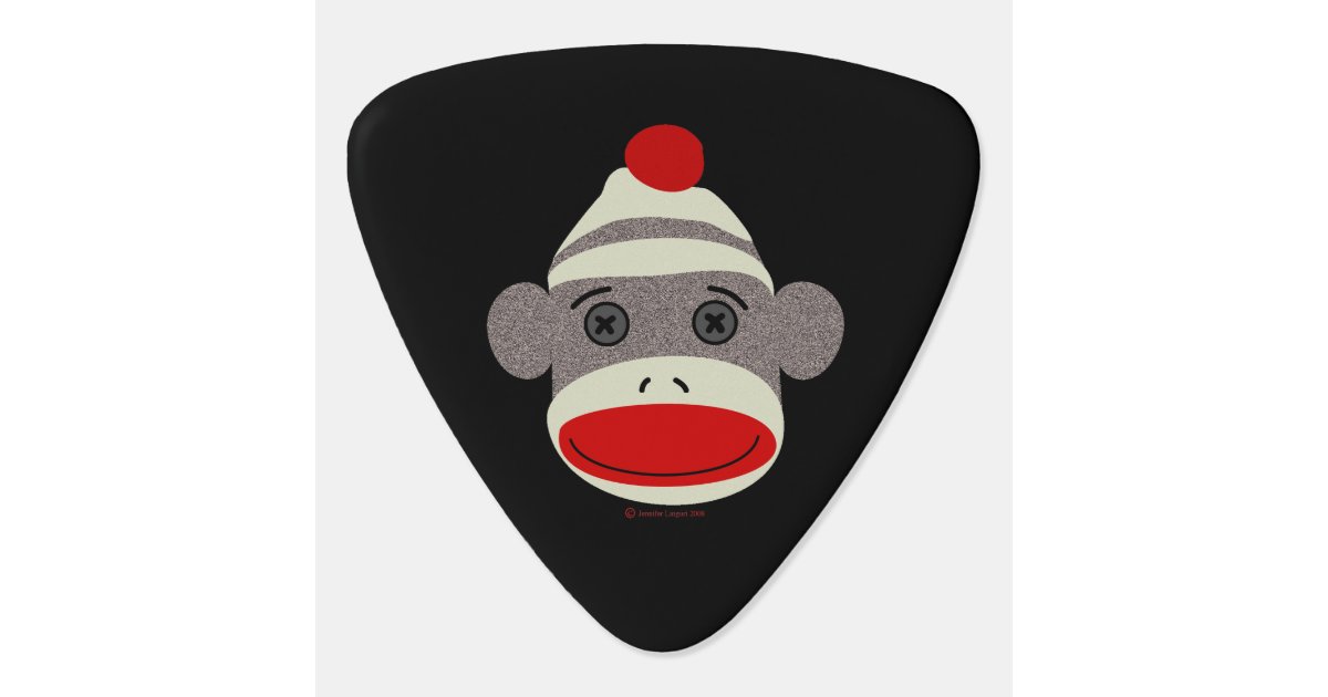 Sock Monkey Face Guitar Pick | Zazzle