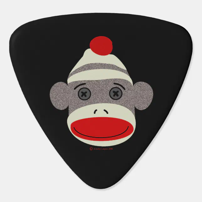 Sock Monkey Face Guitar Pick | Zazzle