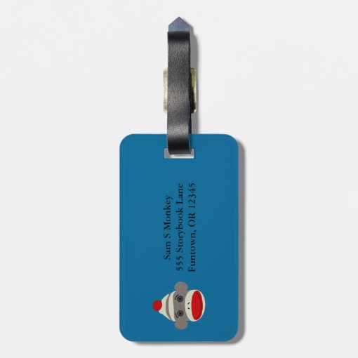 Sock Monkey Face Luggage Tag | Zazzle