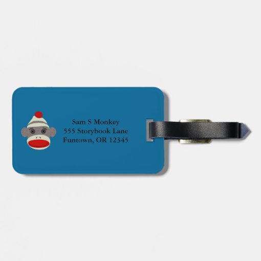 Sock Monkey Face Luggage Tag | Zazzle