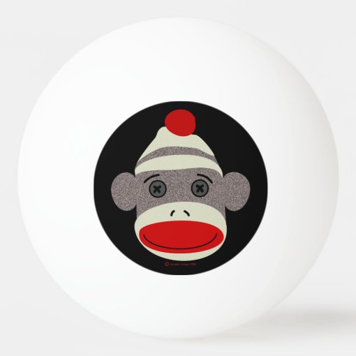 Sock Monkey Face Ping Pong Ball | Zazzle
