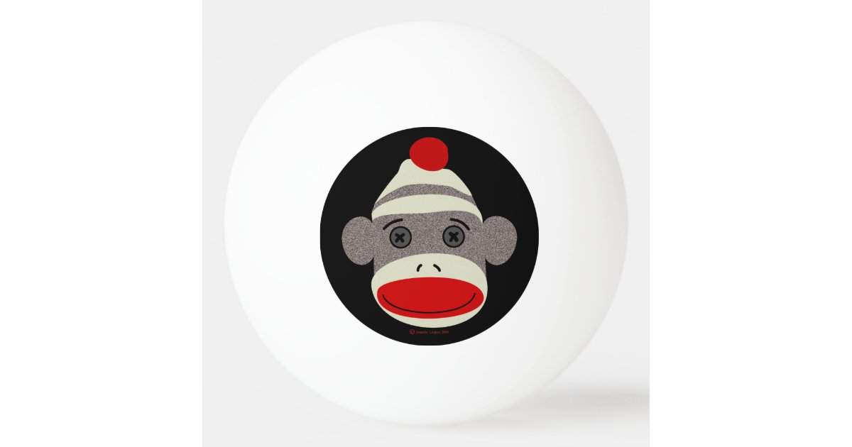 Sock Monkey Face Ping Pong Ball | Zazzle