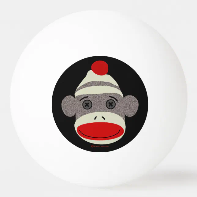 Sock Monkey Face Ping Pong Ball | Zazzle
