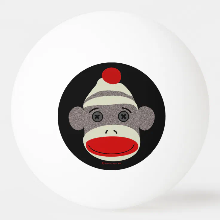 Sock Monkey Face Ping Pong Ball | Zazzle