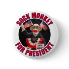 Sock Monkey for President Button | Zazzle