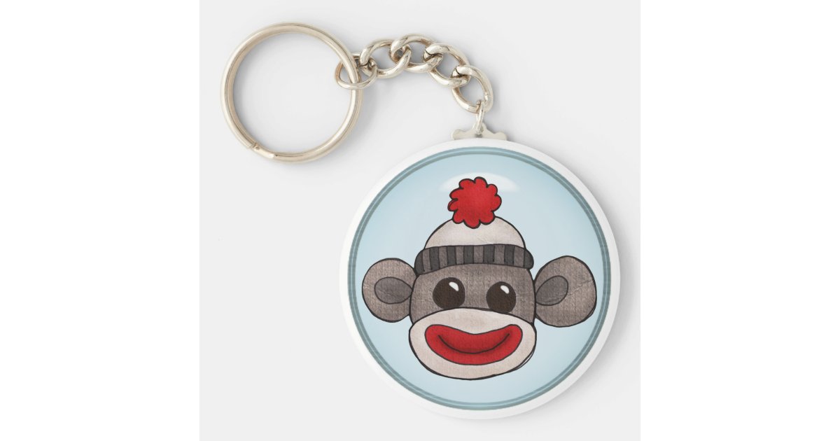 Sock Monkey Keychain | Zazzle